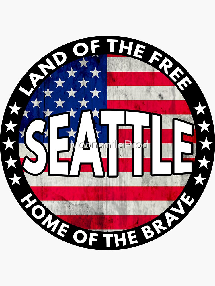 "Seattle Stars and Stripes" Sticker for Sale by MoonsmileProd | Redbubble