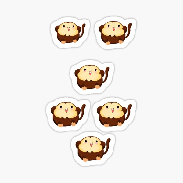 "Cute monkey " Sticker for Sale by Fioriena | Redbubble