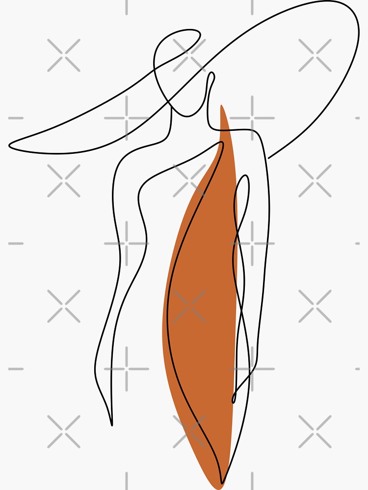 "Women body minimalist line art" Sticker for Sale by OneLinePrint ...
