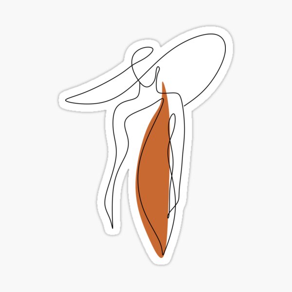 "Women body minimalist line art" Sticker for Sale by OneLinePrint ...