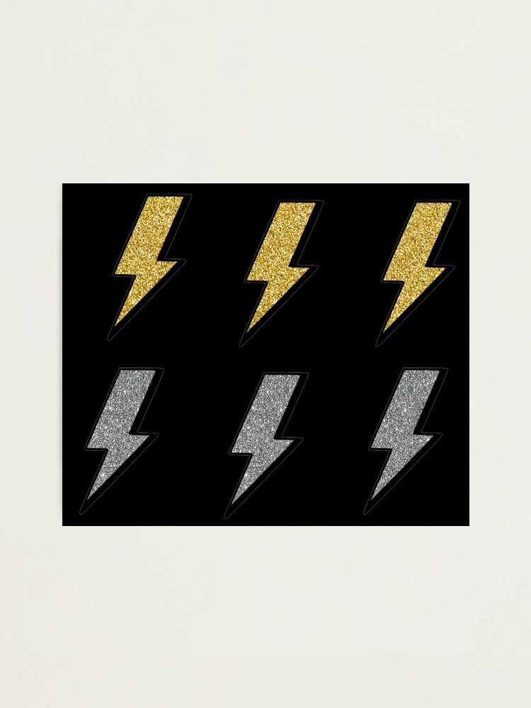"Glitter Lightning Bolts Sticker Pack" Photographic Print by ...