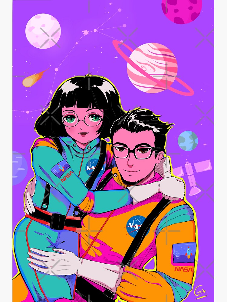 "Space Couple" Sticker for Sale by GinNoKaze | Redbubble