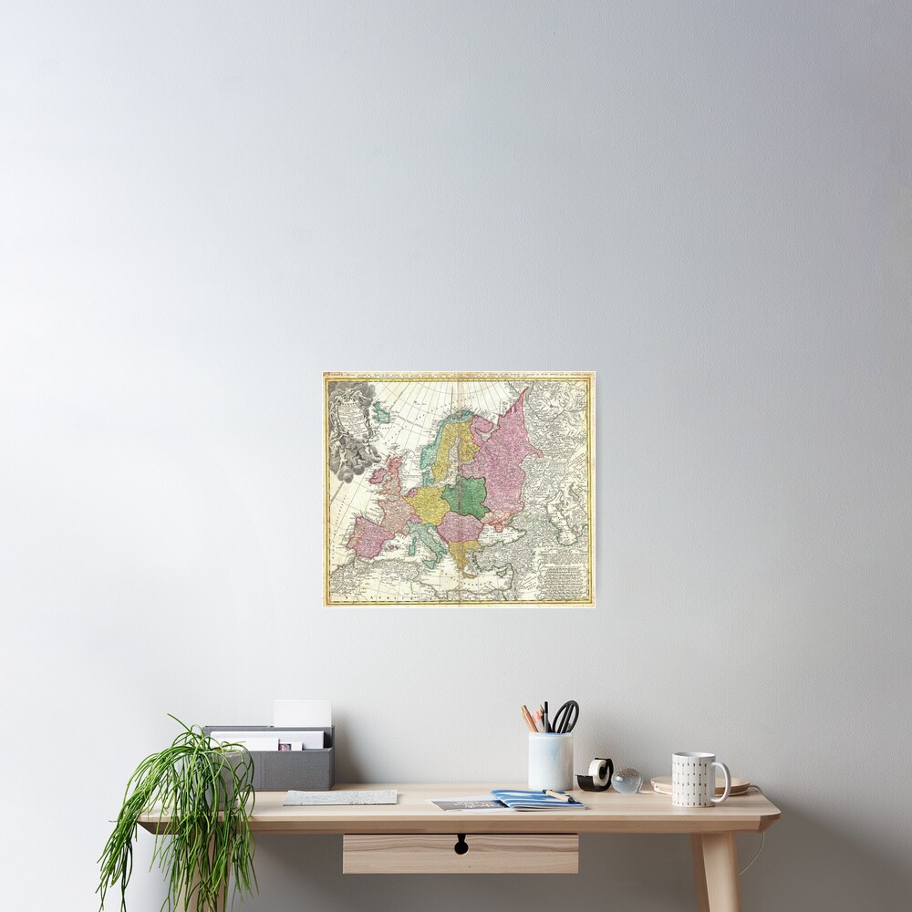 "Vintage Map of Europe (1743)" Poster by BravuraMedia | Redbubble