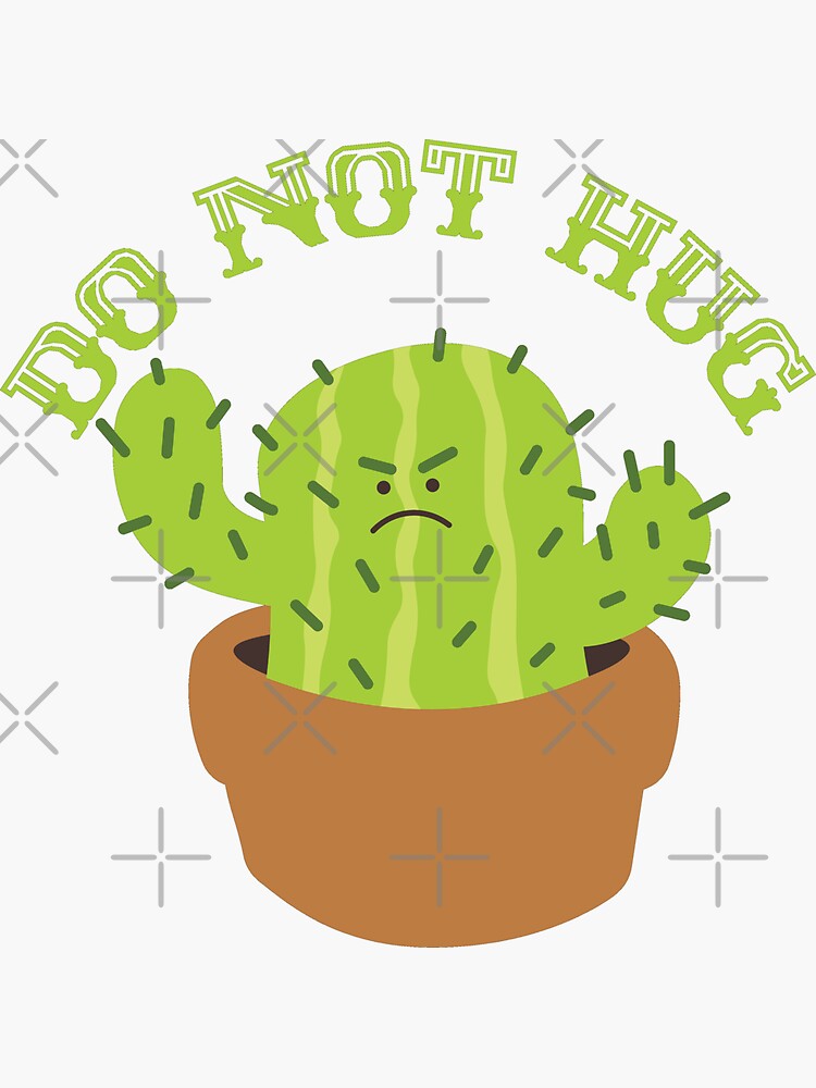 "No Hugging Cactus" Sticker by LilWildflowers | Redbubble