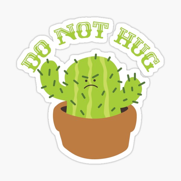 "No Hugging Cactus" Sticker by LilWildflowers | Redbubble