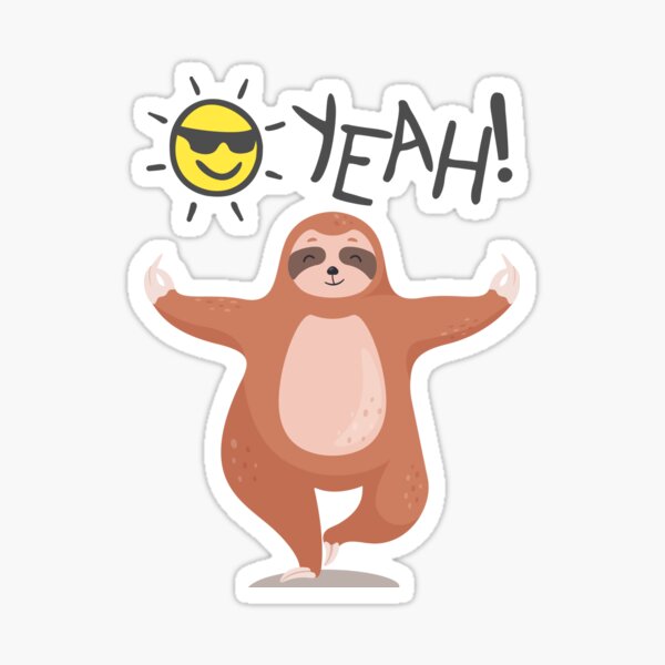 "Sloth Yoga" Sticker by texanlisa | Redbubble