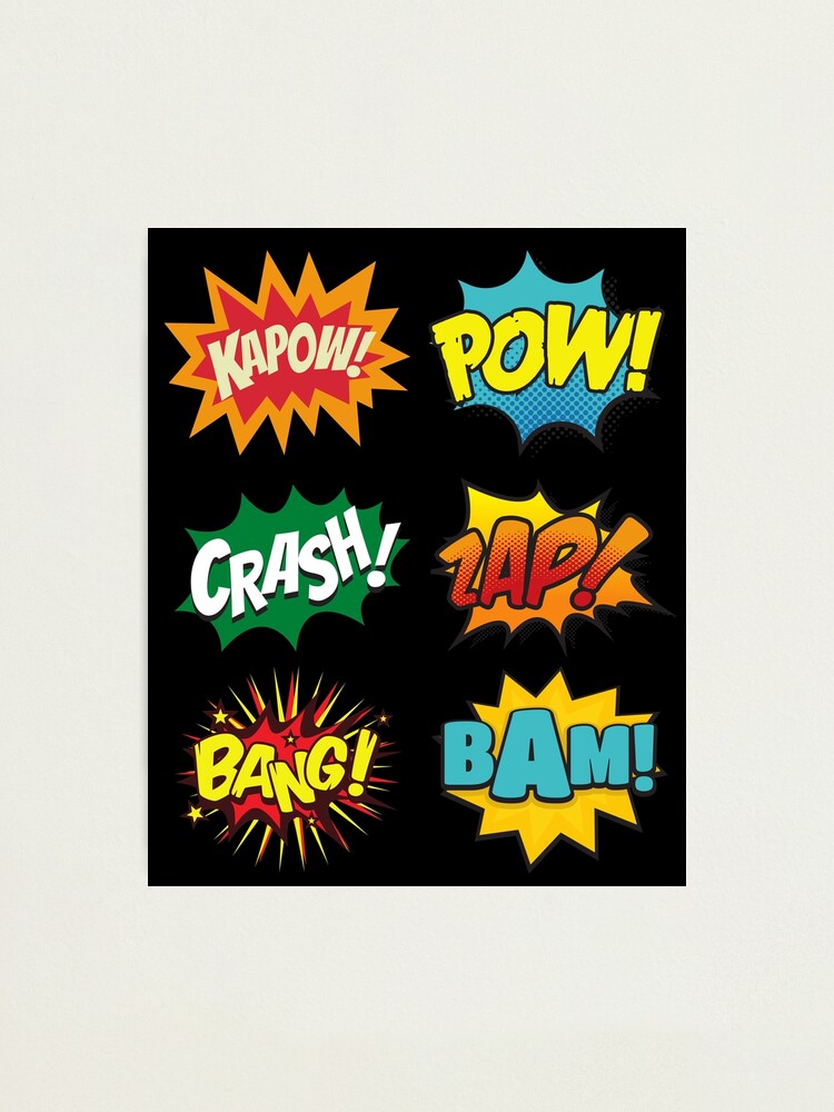 Lámina fotográfica «Lucha Escena Ruidos Sonidos Cómics Onomatopeya» de ...