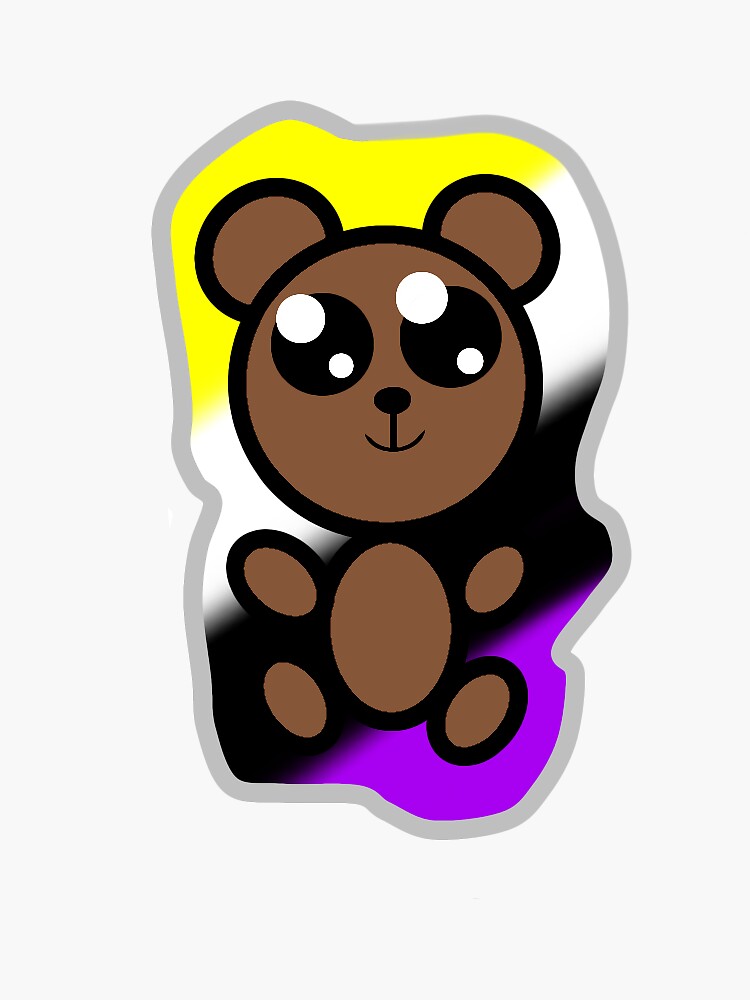 "non-binary bear " Sticker for Sale by mikan-tsumiki | Redbubble