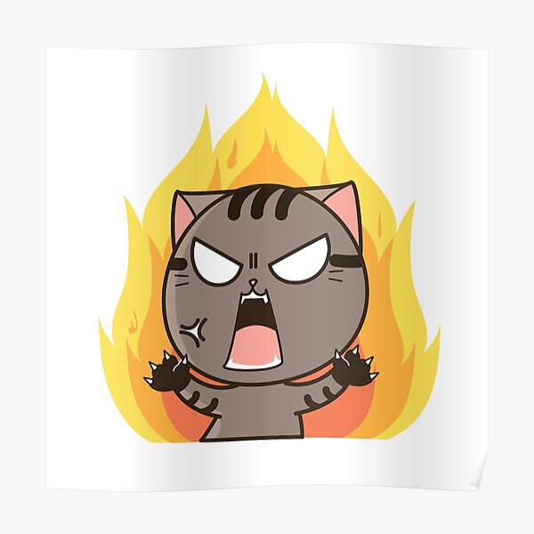 "Angry cat" Poster by clgtart | Redbubble