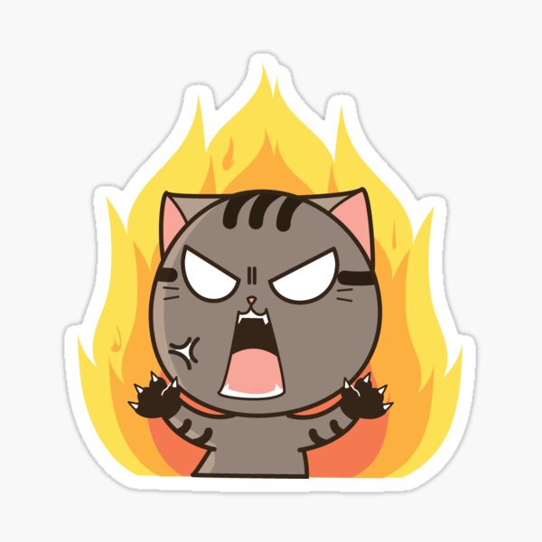 "Angry cat" Sticker by clgtart | Redbubble