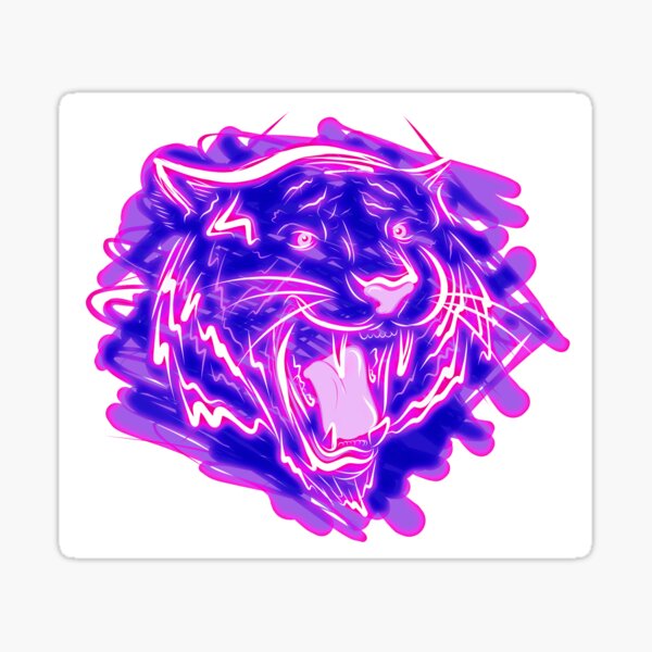 "Purple Neon Tiger" Sticker for Sale by mellowthreat | Redbubble
