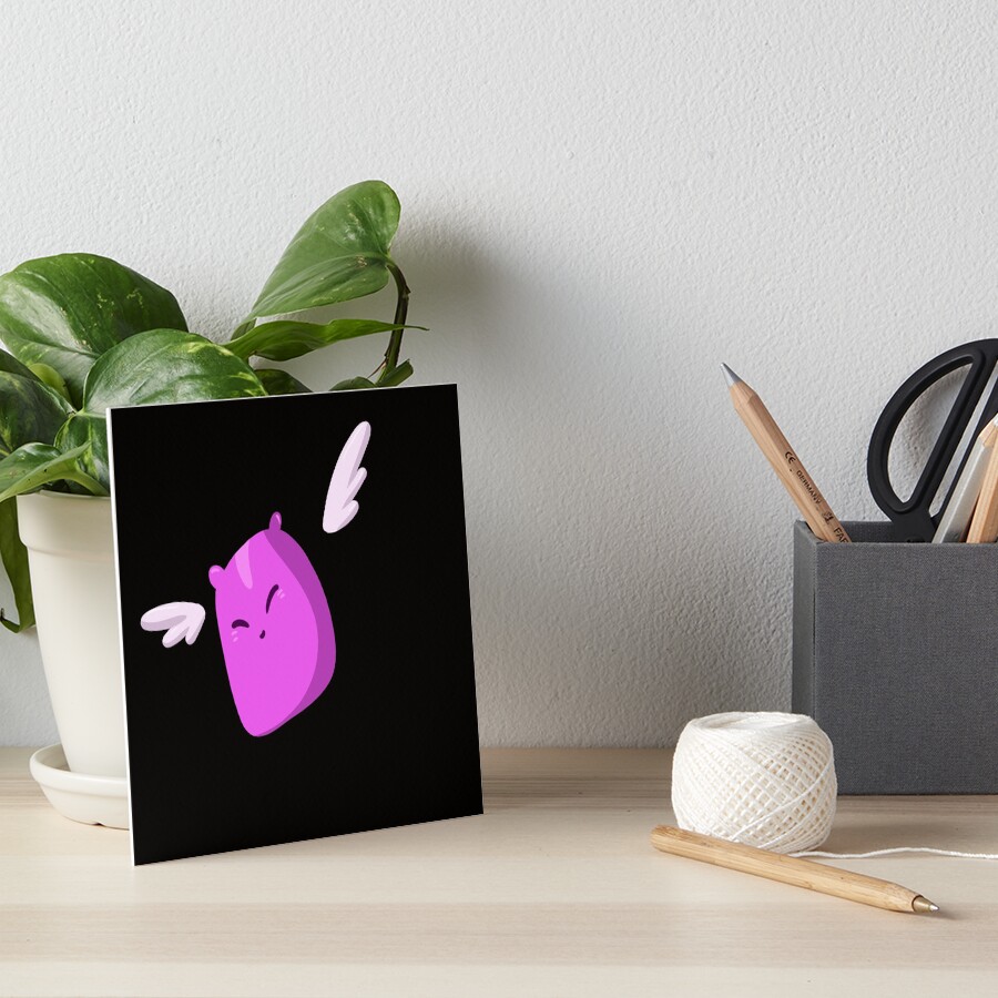 Lámina rígida «Pequeño oso rosa con alas ilustración de icono de ...