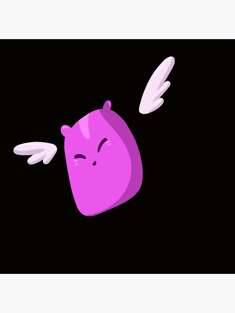 Sticker « Petit ours rose avec des ailes dessin animé icône ...