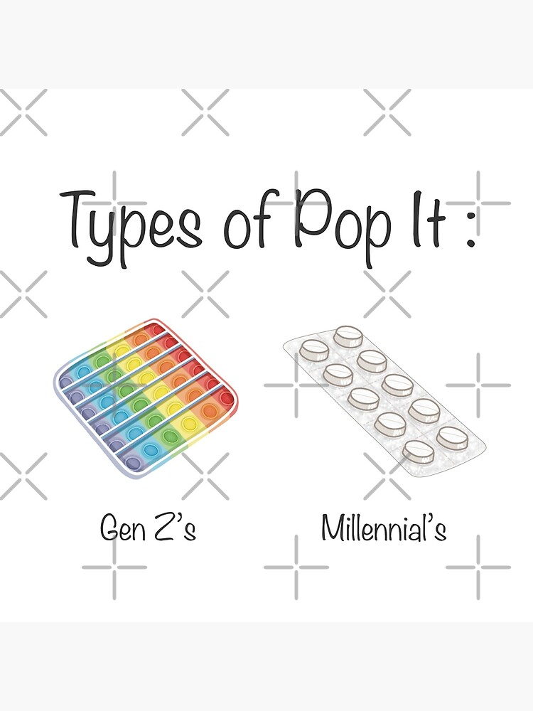 "Types of Pop It t-shirt meme" Metal Print by coffeeb | Redbubble