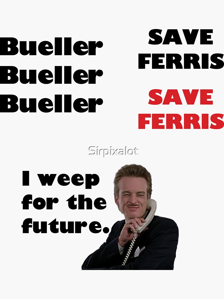 "Ferris Bueller sticker pack" Sticker for Sale by Sirpixalot | Redbubble