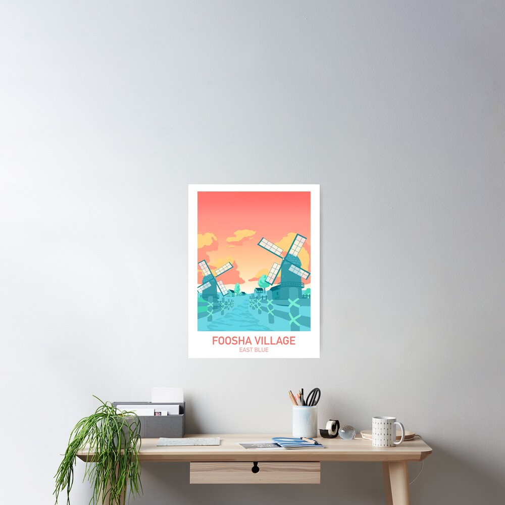 "One piece Foosha Village - Dawn Island - anime travel poster" Poster ...