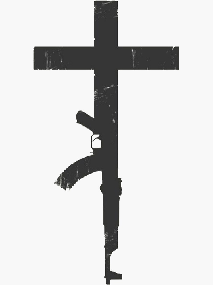 "Cross and Guns" Sticker for Sale by Sergej93 | Redbubble
