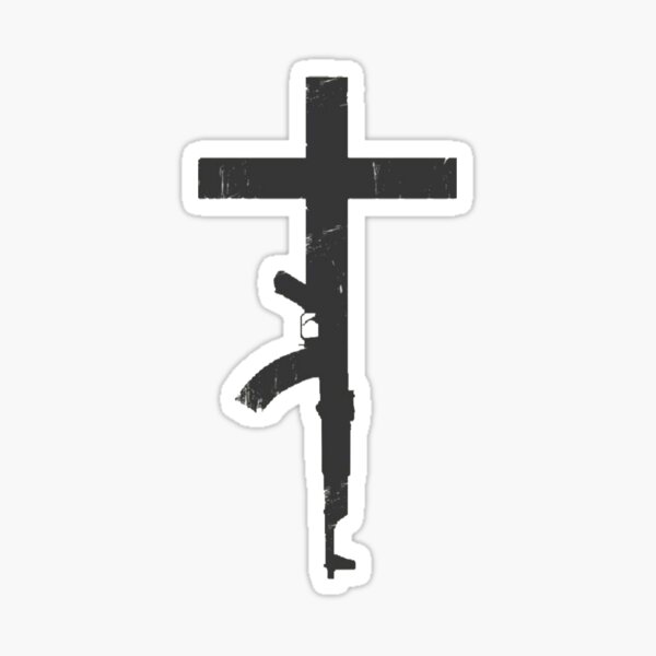 "Cross and Guns" Sticker for Sale by Sergej93 | Redbubble