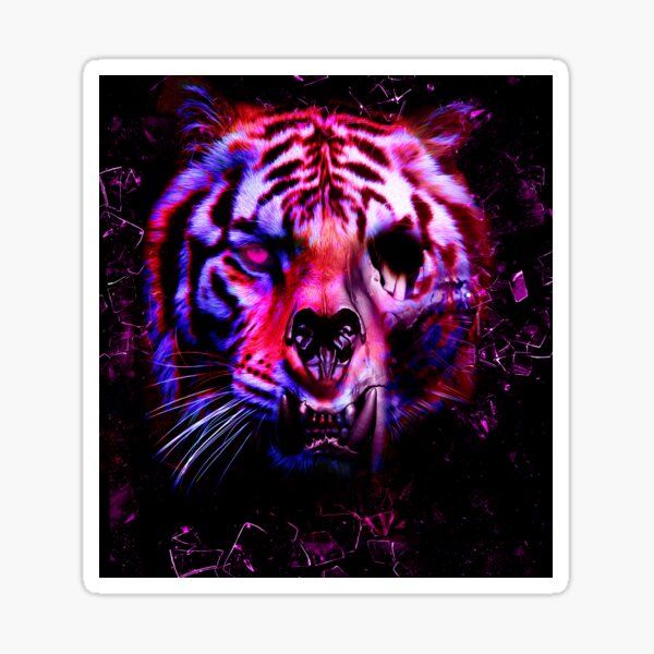 "Zombie Tiger Art" Sticker by PulkitArt | Redbubble