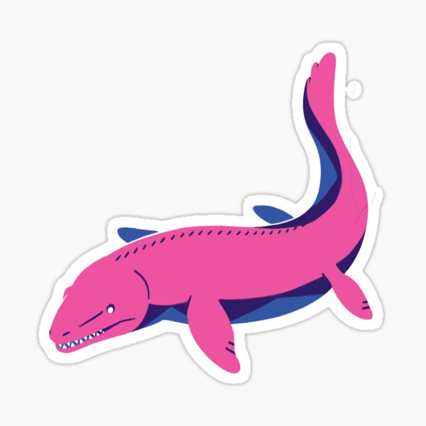 "Prehistoric Animal Pseudo Risograph Mosasaurus" Sticker for Sale by ...