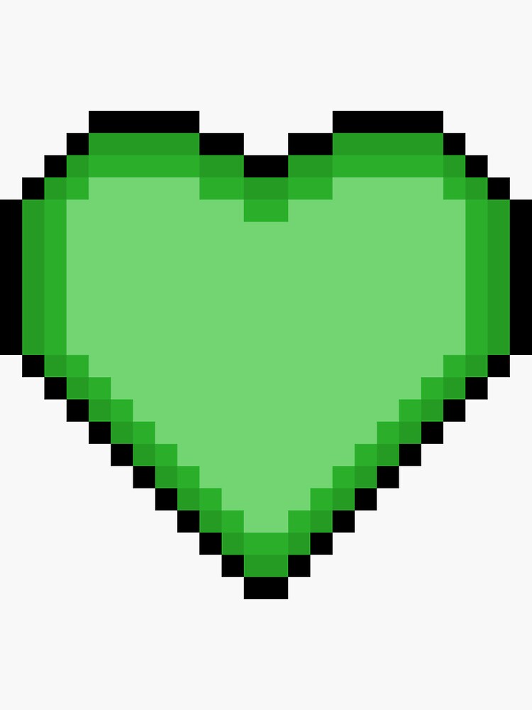 "Green Heart Pixel Art Icon" Sticker by dylanxh | Redbubble