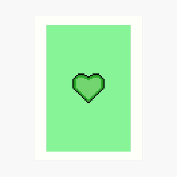 "Green Heart Pixel Art Icon" Art Print by dylanxh | Redbubble