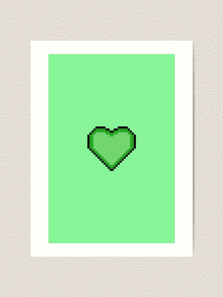 "Green Heart Pixel Art Icon" Art Print by dylanxh | Redbubble
