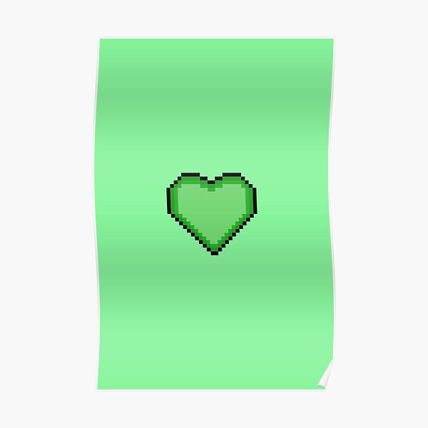 "Green Heart Pixel Art Icon" Poster by dylanxh | Redbubble