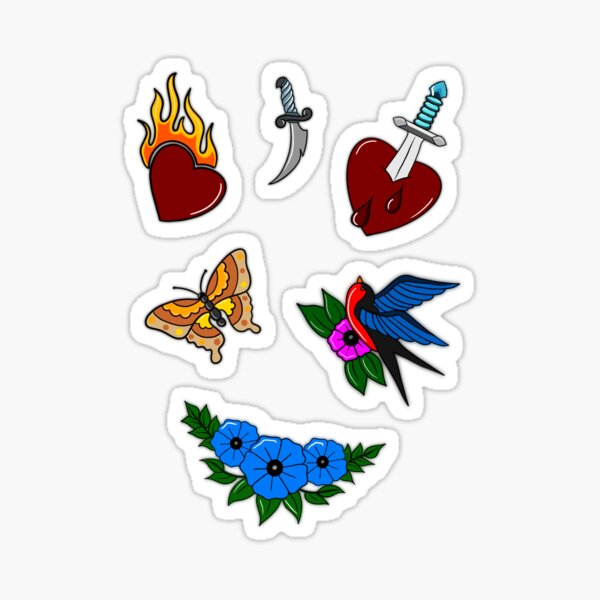 "Tattoo sticker pack" Sticker by erafl0yd | Redbubble