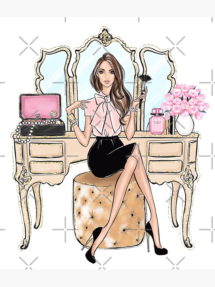 "Vanity table girly artwork " Poster for Sale by Lalanacliparts | Redbubble