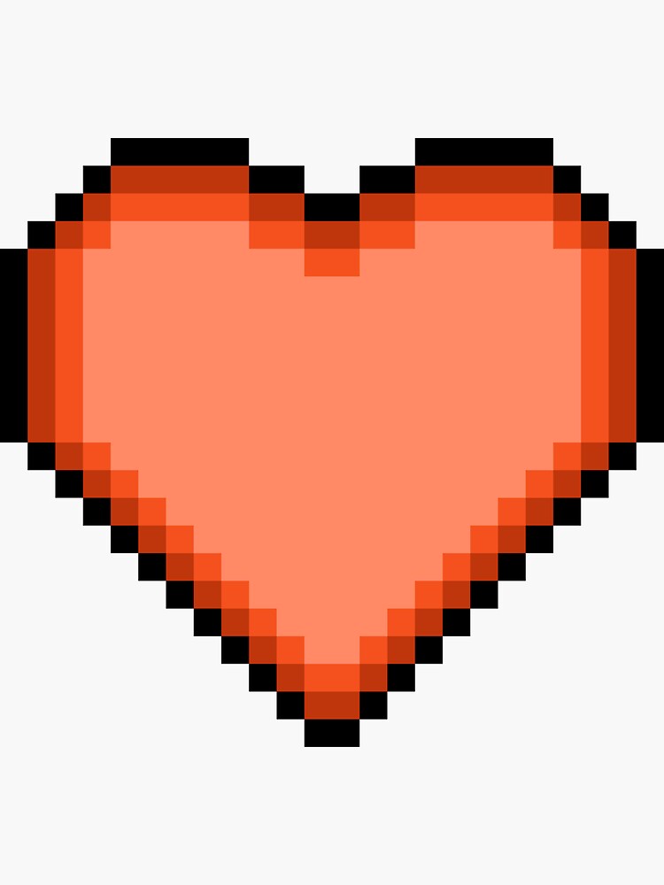 "Orange Heart Pixel Art Icon" Sticker for Sale by dylanxh | Redbubble