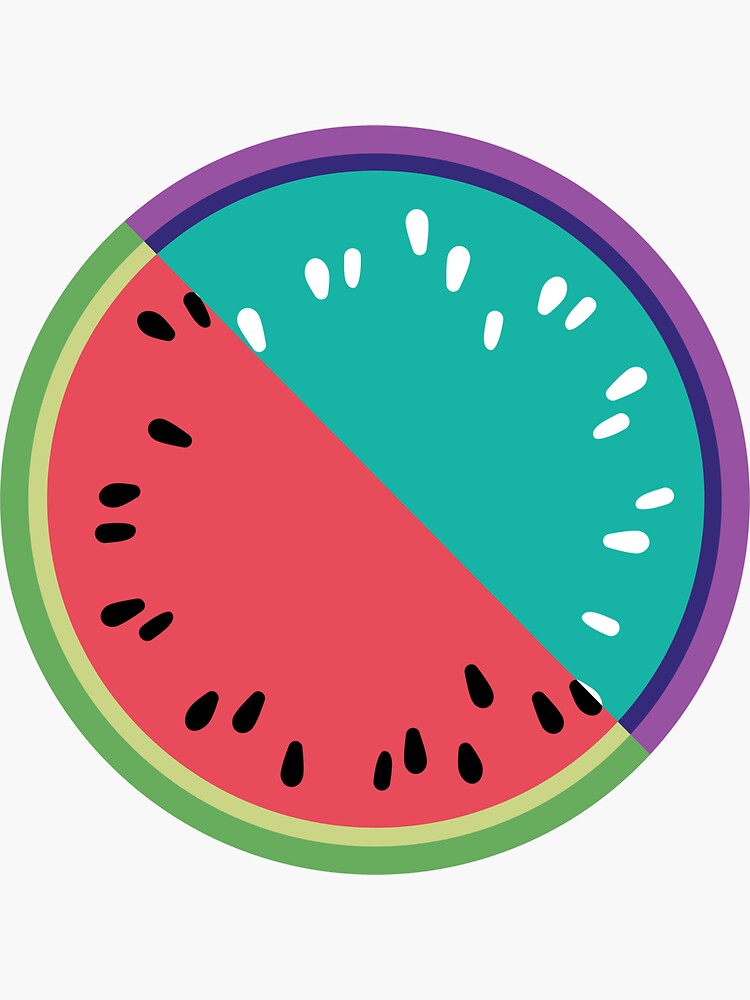 "Half normal Half inverted Watermelon" Sticker for Sale by rinwalliart ...