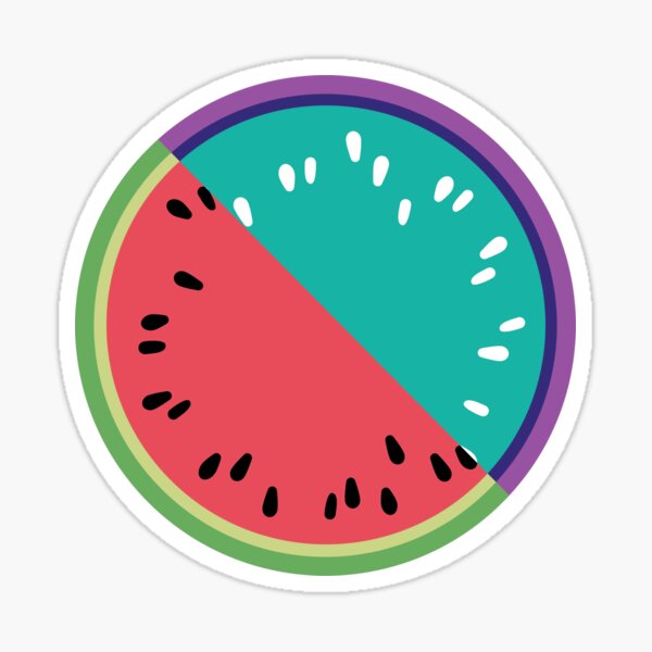 "Half normal Half inverted Watermelon" Sticker for Sale by rinwalliart ...