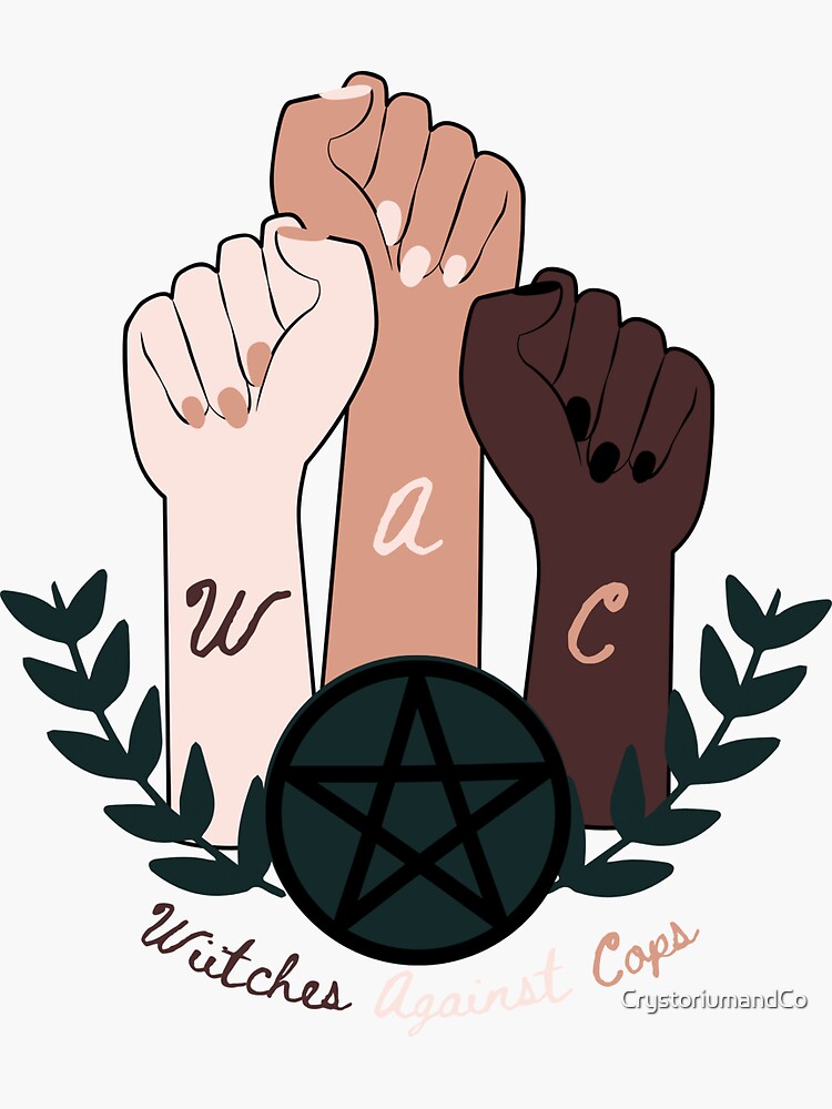 "Witches Against Cops (WAC)" Sticker for Sale by CrystoriumandCo ...