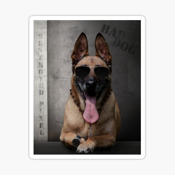 "Bad Dog" Sticker by Destroyed-Pixel | Redbubble