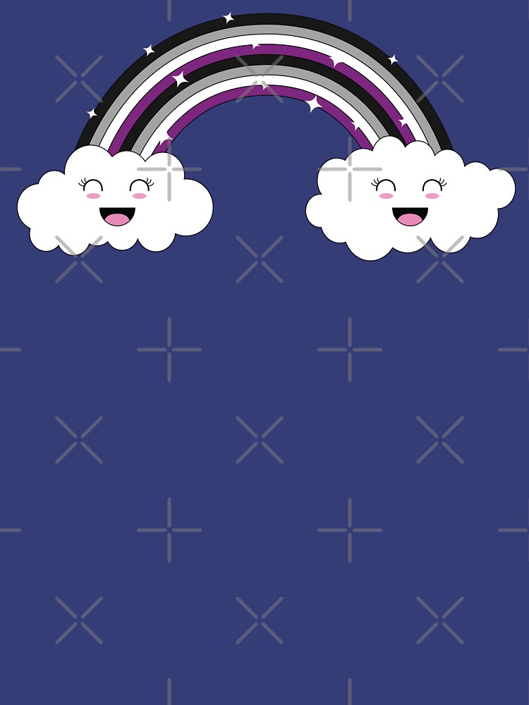 Kawaii Rainbow And Clouds Asexual Pride Flag T Shirt For Sale By