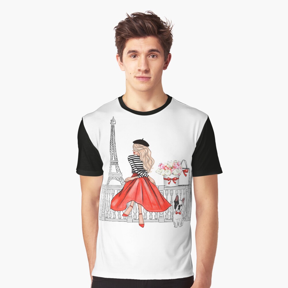"Blonde Girl in Paris red dress" Sticker for Sale by Lalanacliparts | Redbubble
