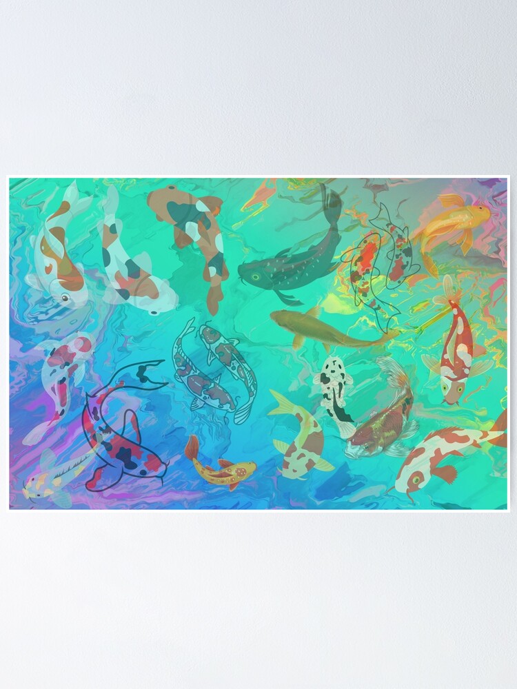 "Koi Fish Pond" Poster by cucumber-guru | Redbubble