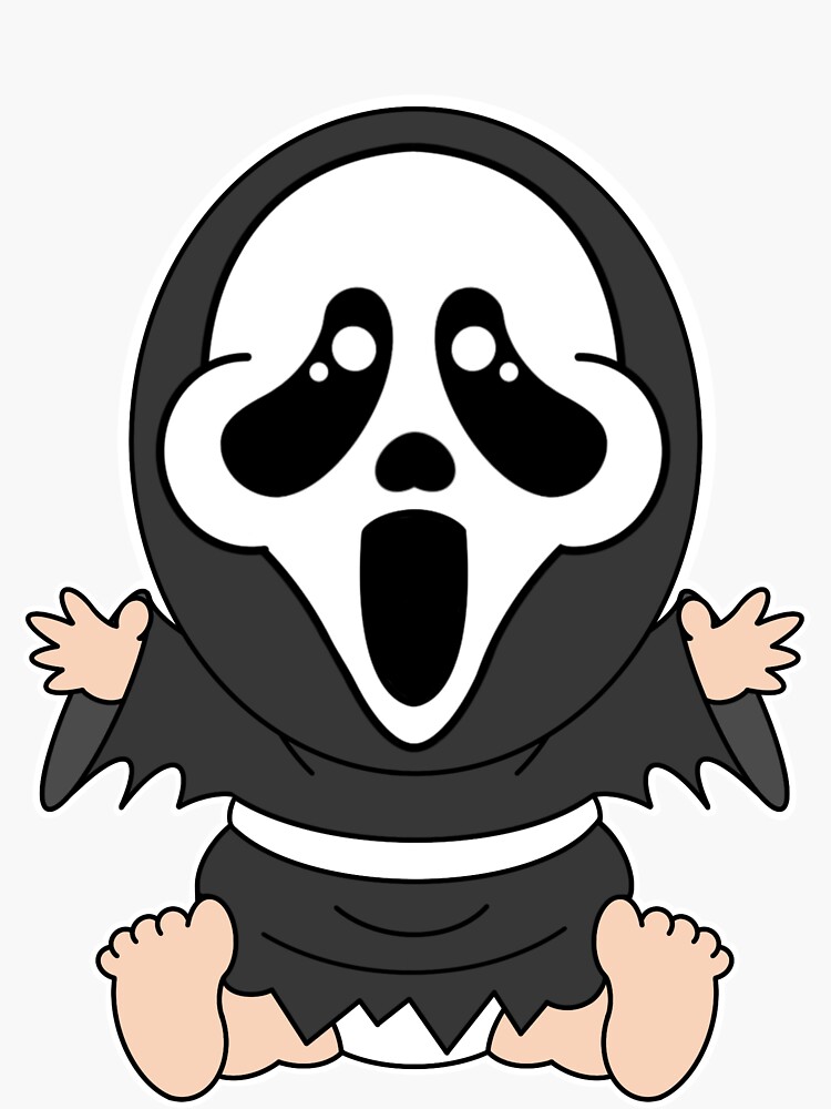 "Baby Ghostface " Sticker for Sale by kimletskreates | Redbubble