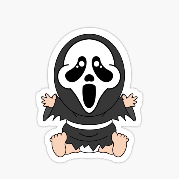 "Baby Ghostface " Sticker for Sale by kimletskreates | Redbubble