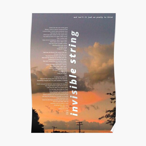 "invisible string Taylor Swift Lyrics Folklore" Poster for Sale by ...