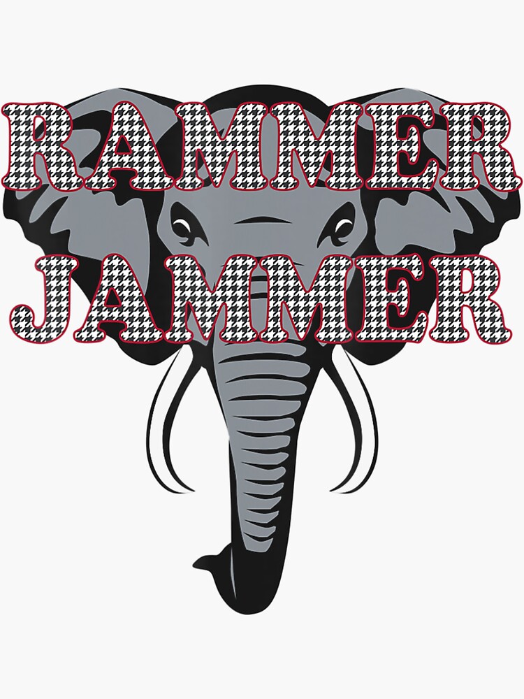 "Alabama Rammer Jammer Houndstooth Elephant Ide Football" Sticker for Sale by FritzKemmer ...