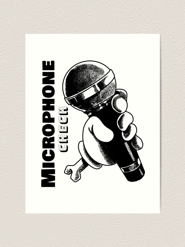 "Microphone Check Hip Hop Mic and hand Design" Art Print for Sale by ...