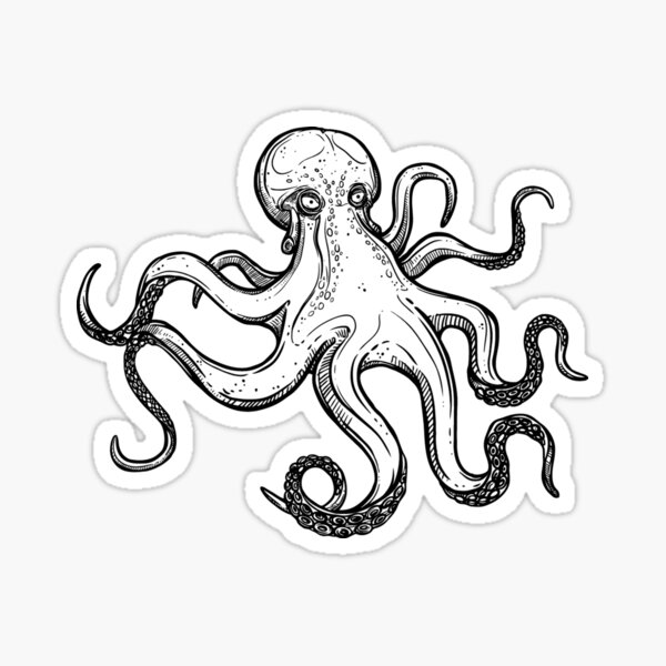 "Angry Octopus" Sticker for Sale by treasure-crafts | Redbubble