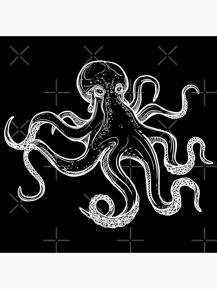 "Angry Octopus" Poster by treasure-crafts | Redbubble