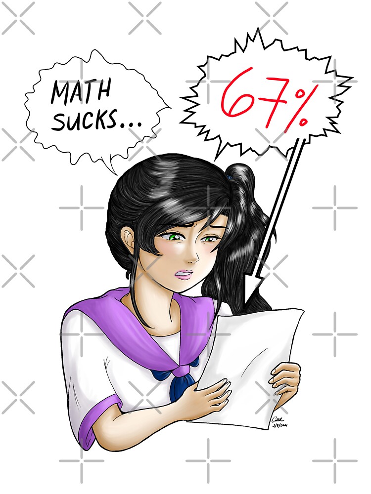 "Math Sucks..." Sticker for Sale by lynearart | Redbubble