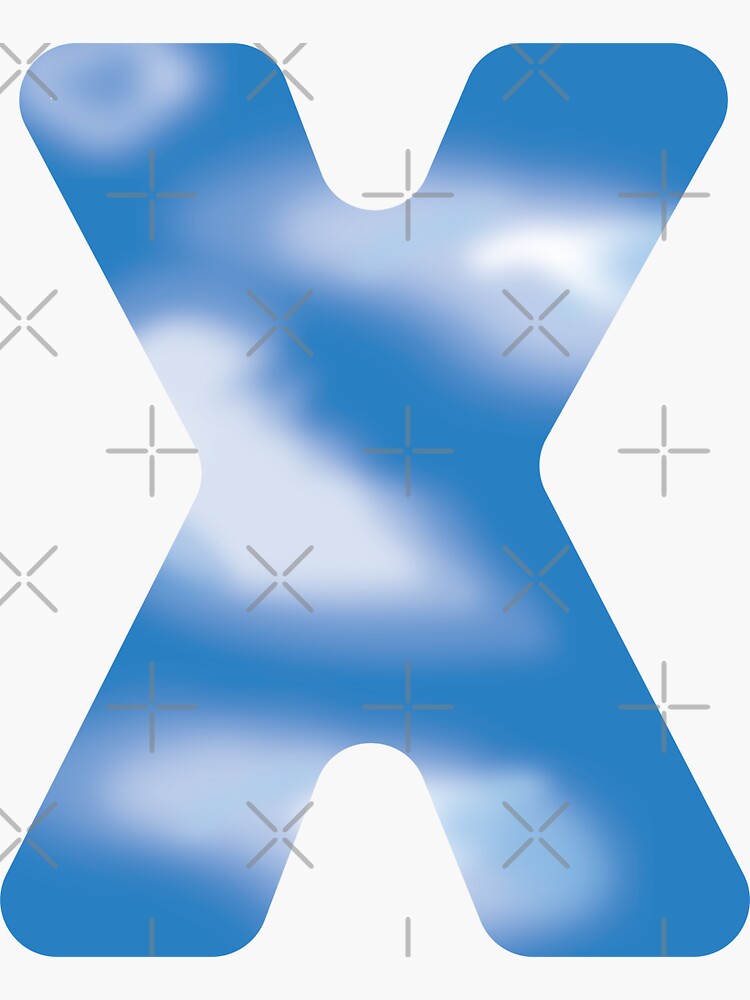 "Alphabet Cloud Sticker Letter X" Sticker for Sale by SakiOno | Redbubble