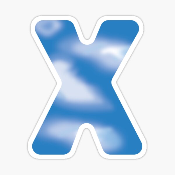 "Alphabet Cloud Sticker Letter X" Sticker for Sale by SakiOno | Redbubble