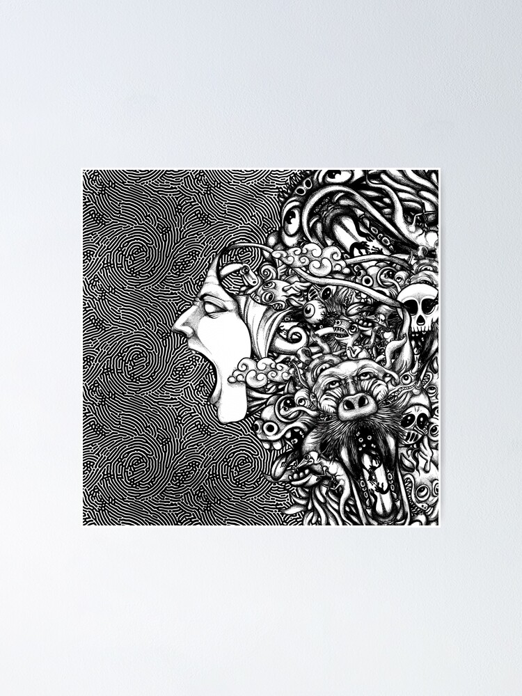"Scream Doodles BW" Poster for Sale by fakeface | Redbubble