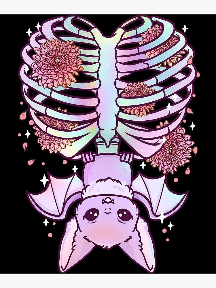 "Pastel Goth Bat Nu Goth Rib Cage" Poster for Sale by CreativeGiftShp ...